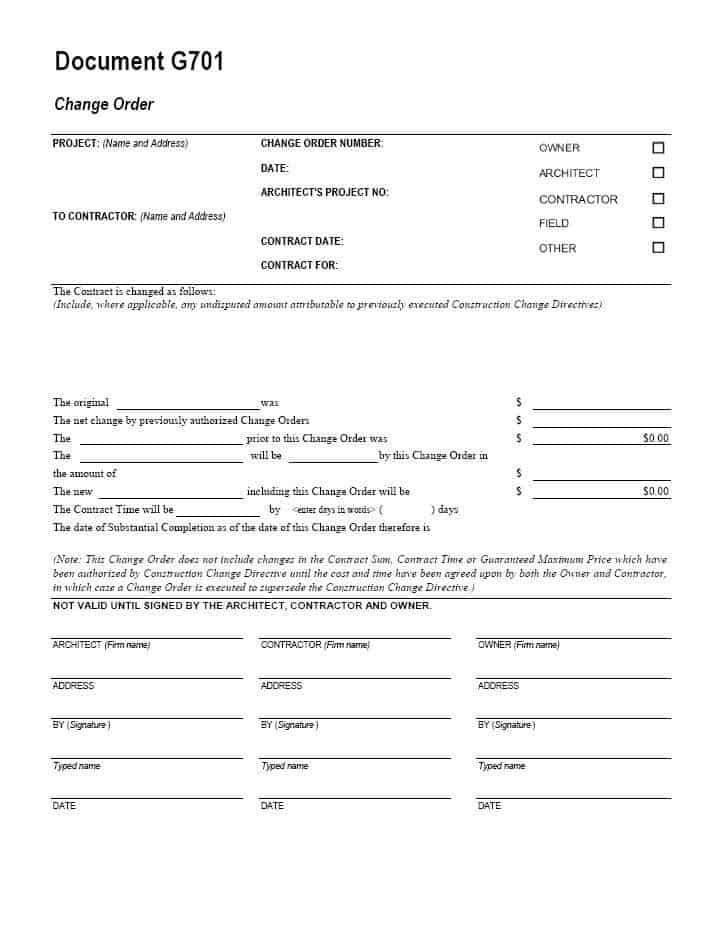 Change Order Templates - Find Word Templates Change Order Templates - Find Word Templates