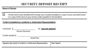5+ Free Security Deposit Receipt Templates - Word Excel Fomats
