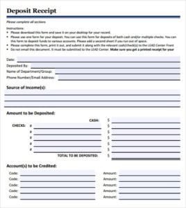 5+ Free Security Deposit Receipt Templates - Word Excel Fomats