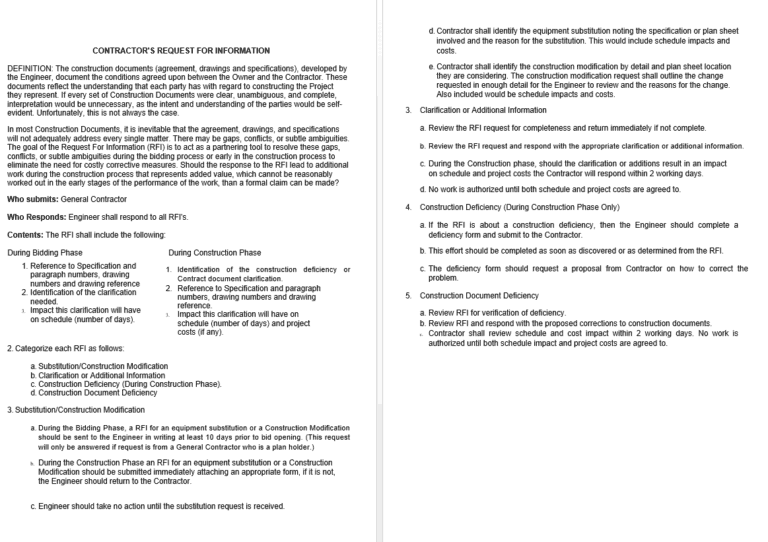8+ Construction RFI Templates - Word Excel Fomats 8+ Construction RFI Templates - Word Excel Fomats
