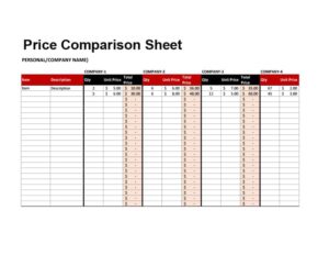 10+ Price Sheet Templates Excel - Word Excel Fomats