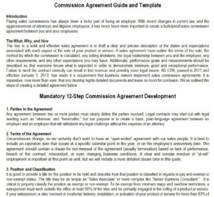 17+ Sample Commission Agreement Templates - Word Excel Fomats