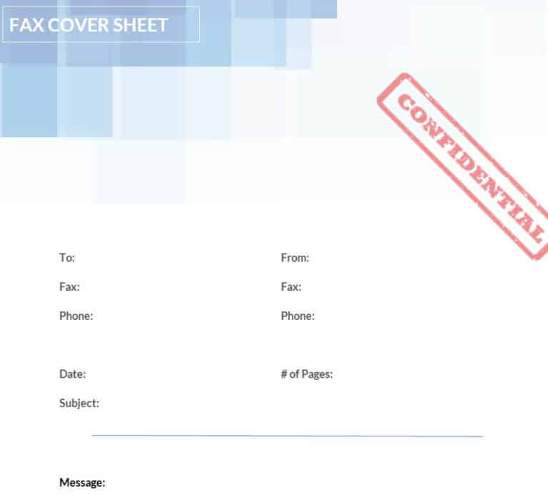 Top 20 Stylish Fax Cover Sheet Word Templates - Word Excel Fomats