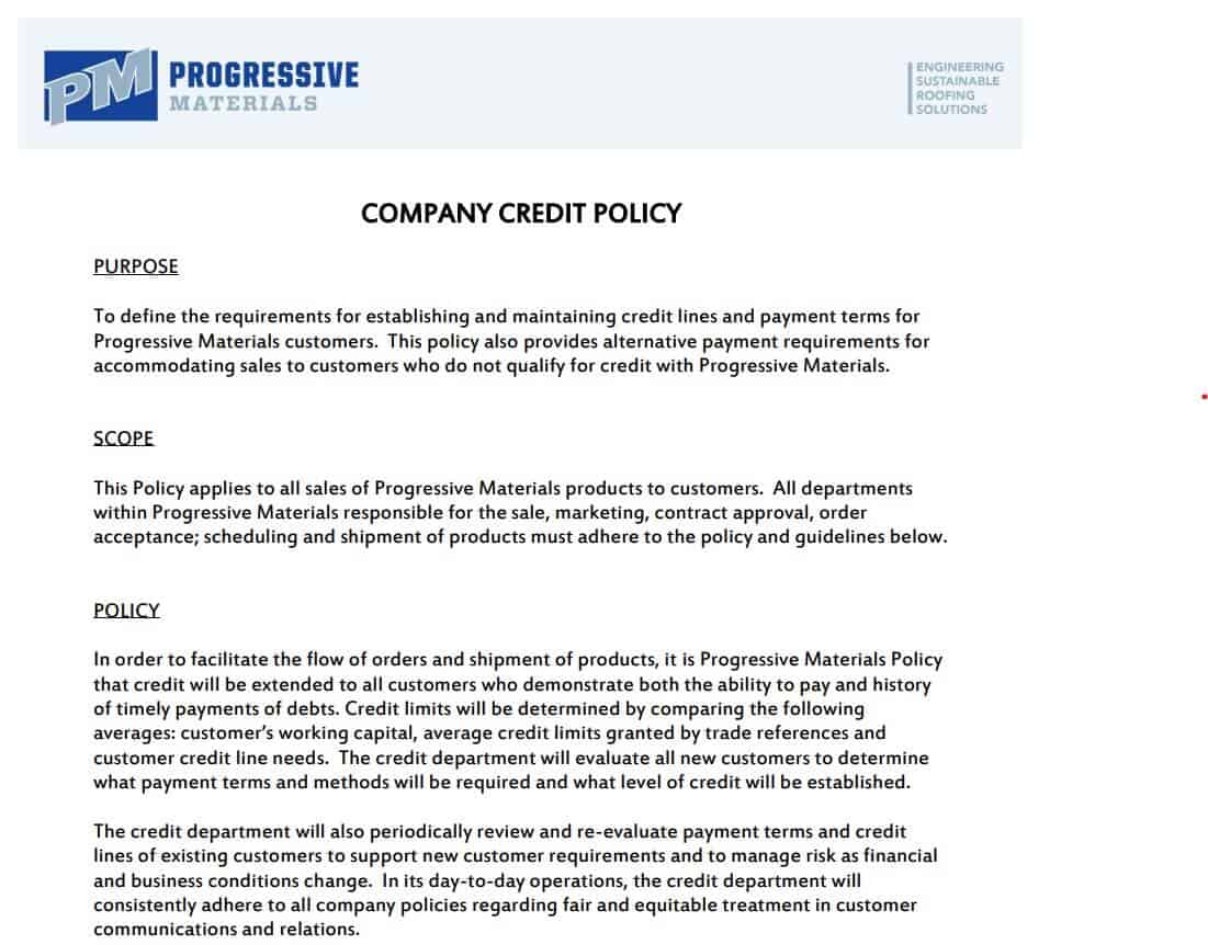 sample credit policy example – Find Word Templates sample credit policy example – Find Word Templates