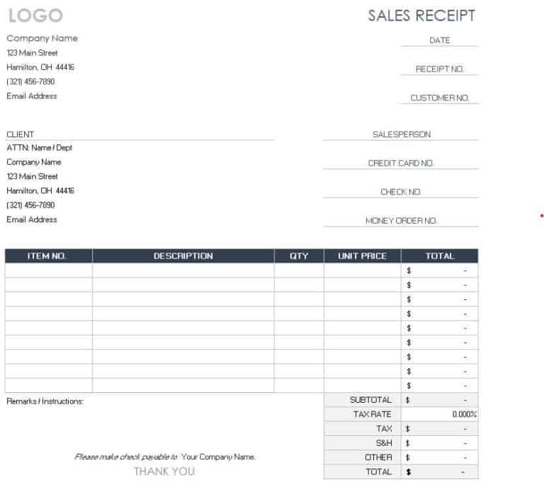 16+ Editable Excel Receipt Templates - Word Excel Fomats