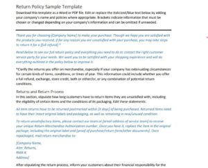 7+ FREE Printable Return Policy Templates [PDF & WORD] - Word Excel Fomats
