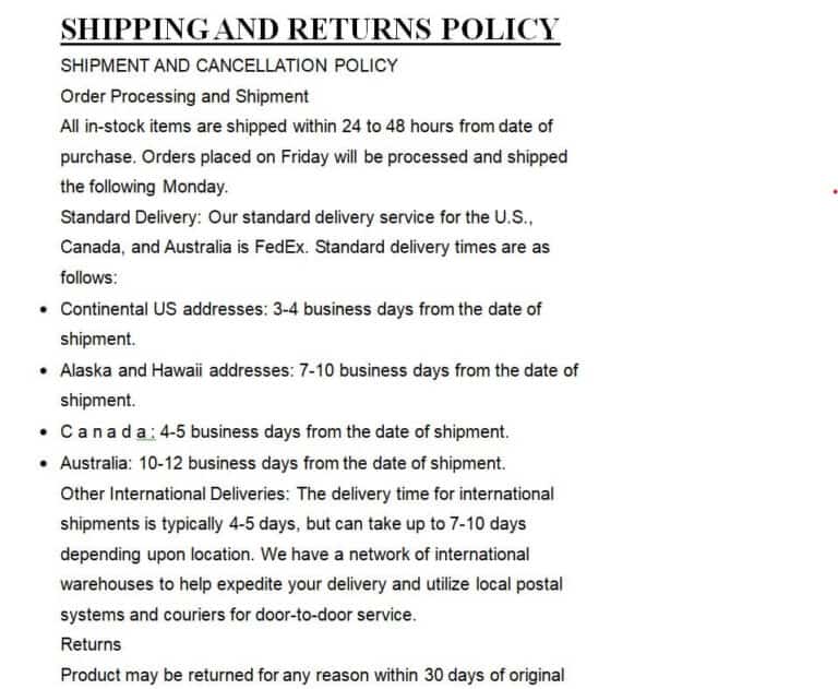 7+ FREE Printable Return Policy Templates [PDF & WORD] - Word Excel Fomats